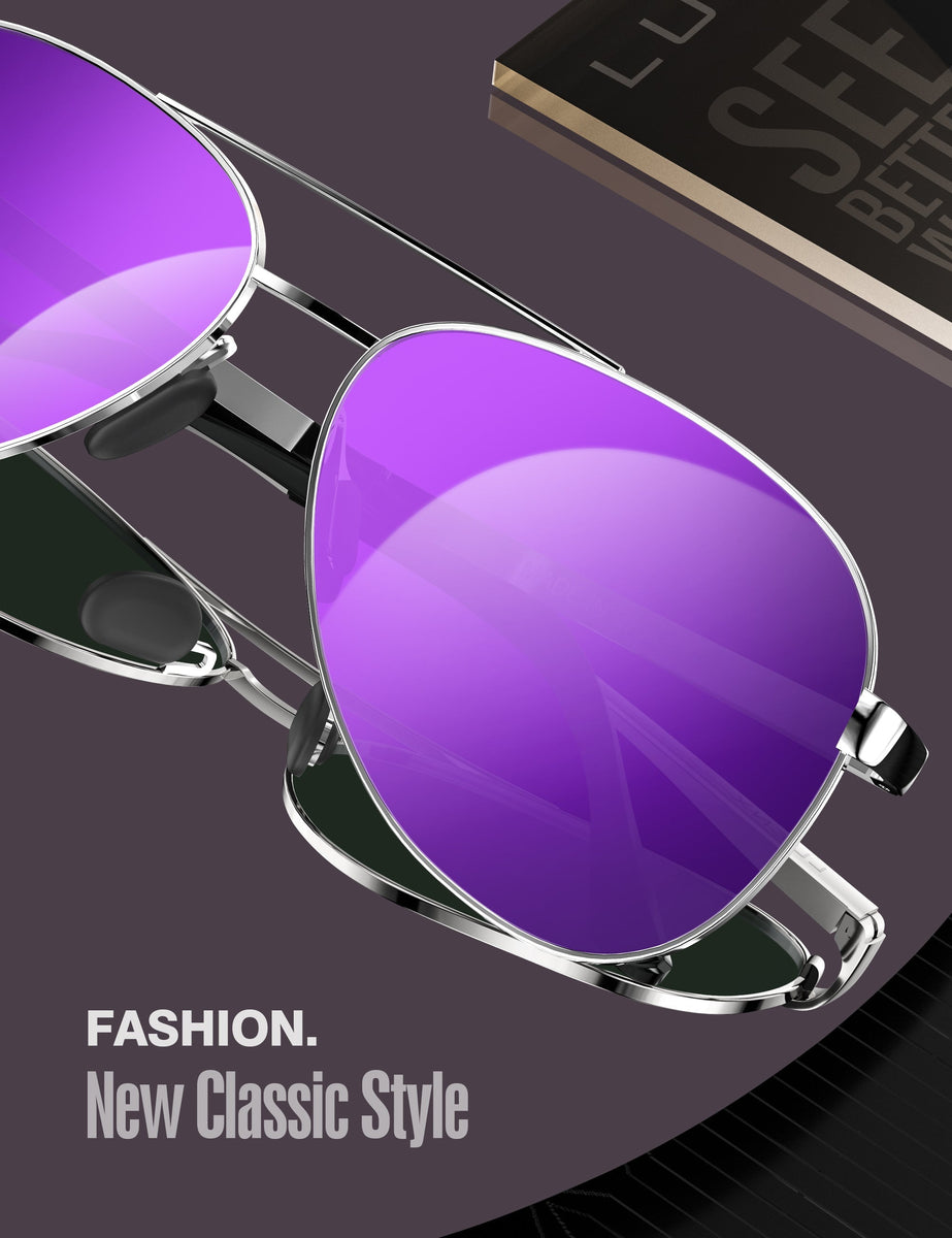 Lucamus Purple Aviator Sunglasses – Luenx Eyewear